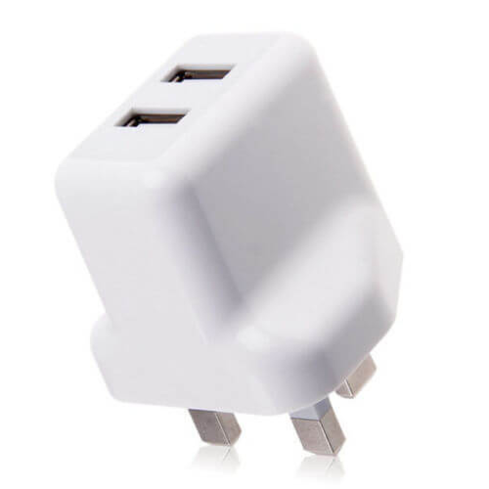 15W 5V 3A pin Adapter UK Cyprus Plug FAST AMP Wall Dual USB Charger